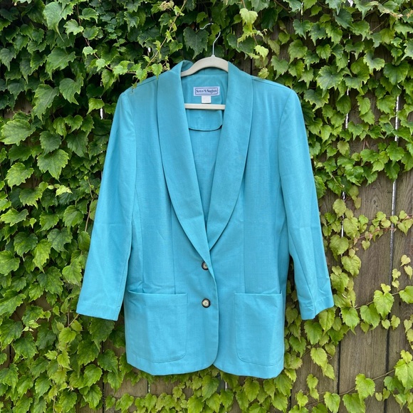 Norton McNaughton | Jackets & Coats | Vintage Turquoise Blazer | Poshmark